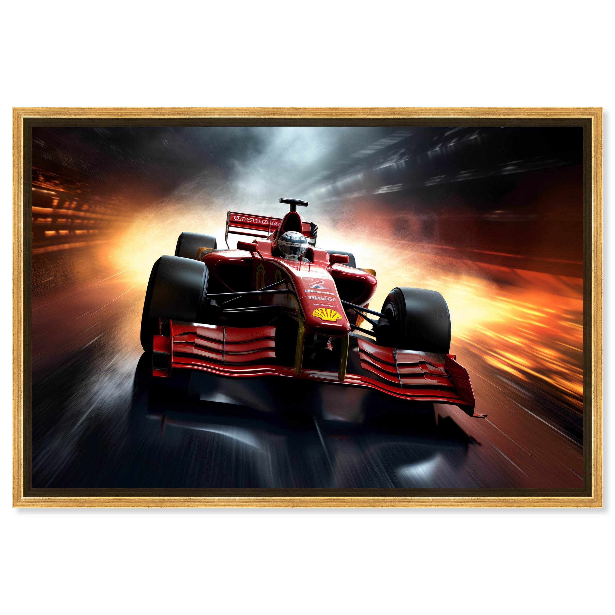 Red Speed II Racing Car Print Man Cave Canvas Wall Art by Notoriart ...