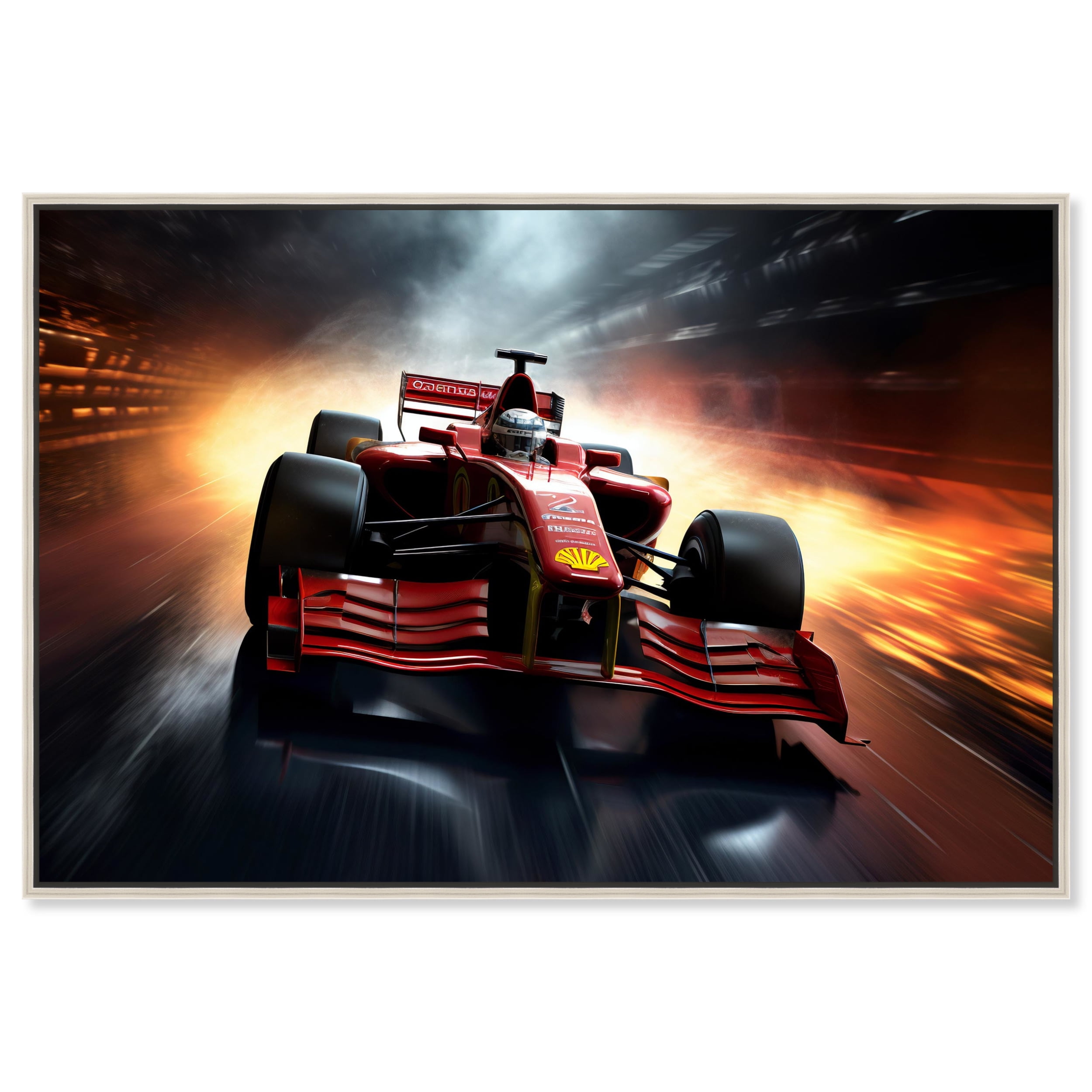 Red Speed II Racing Car Print Man Cave Canvas Wall Art by Notoriart ...