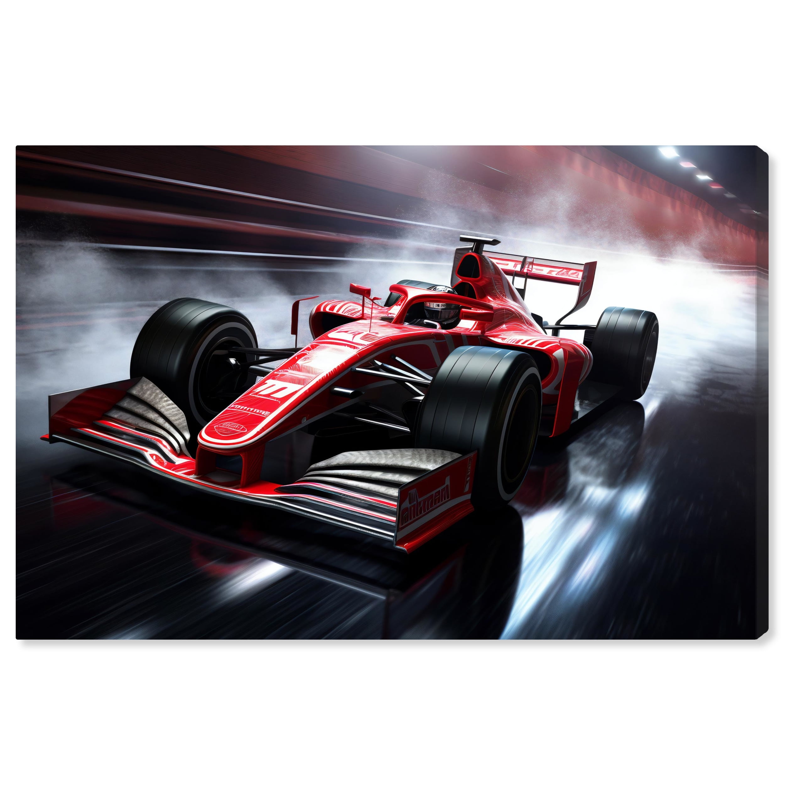 Red Speed Racing Car Print Man Cave Canvas Wall Art by Notoriart ...