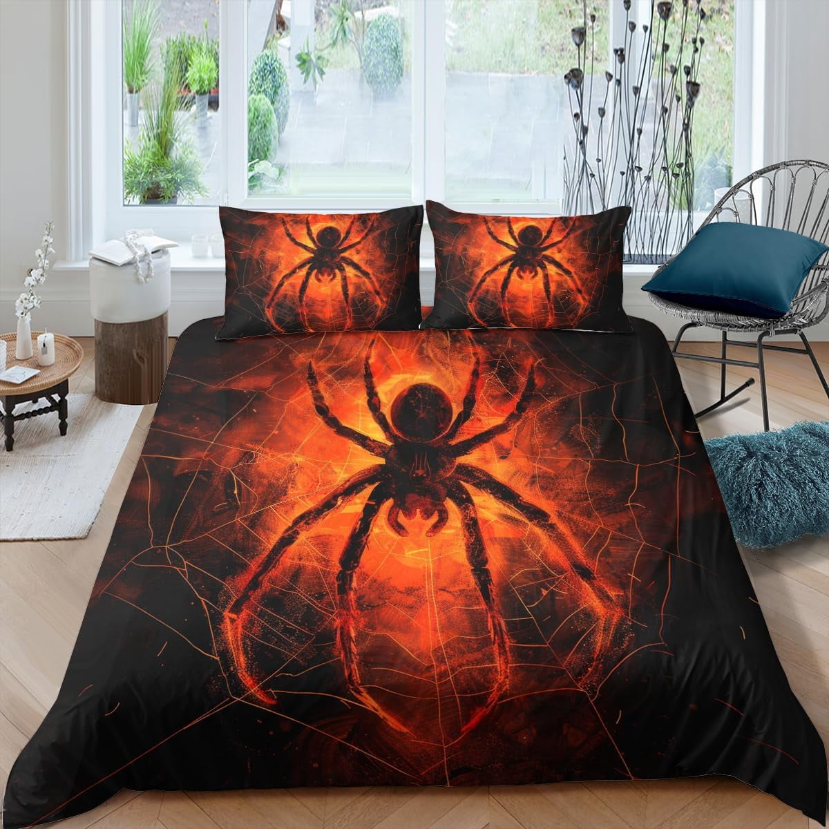 Red Spider Duvet Cover Tarantula Print Bedding Sets Spooky Spider Bed ...