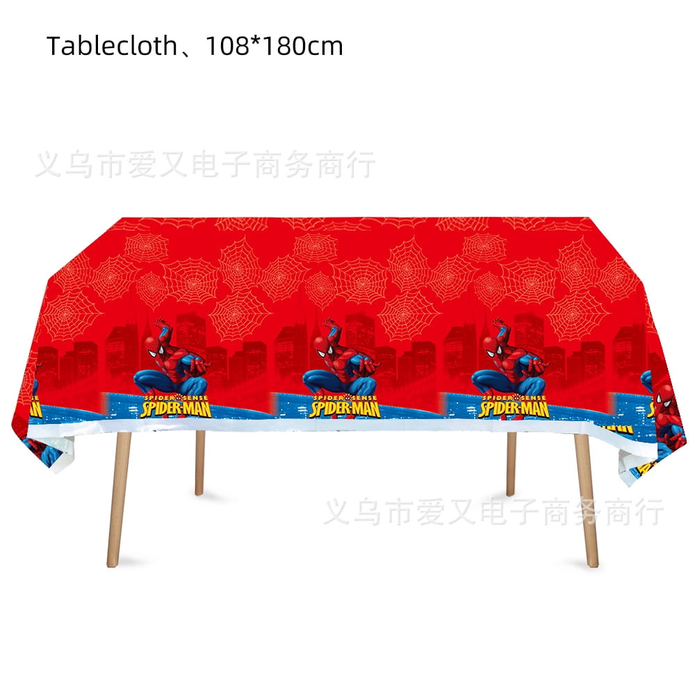 Red Spider-Man Themed Birthday Paper Plate Paper Cup Paper Tissue Knife ...