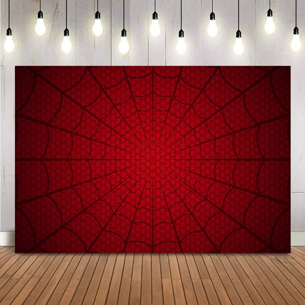 Red Spider Net Backdrop for Photography Children Kids Birthday Theme ...