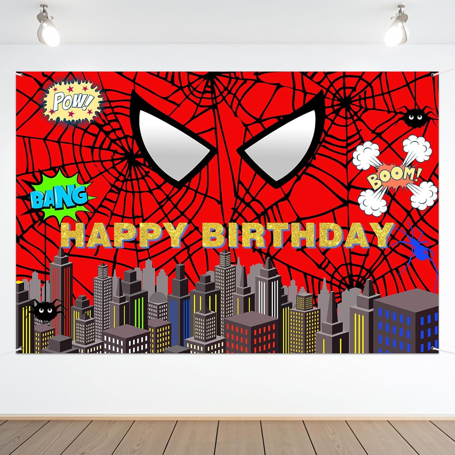 Red Spider Web Backdrop Party Decoration Supplies, 5x3ft Super Heros ...