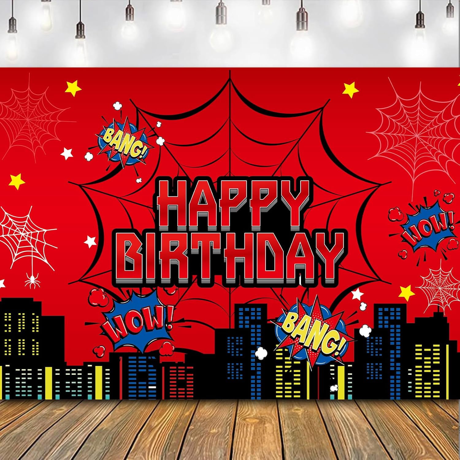 Red Spider Web Backdrop Party Decoration Supplies, 7x5ft Super Hers ...