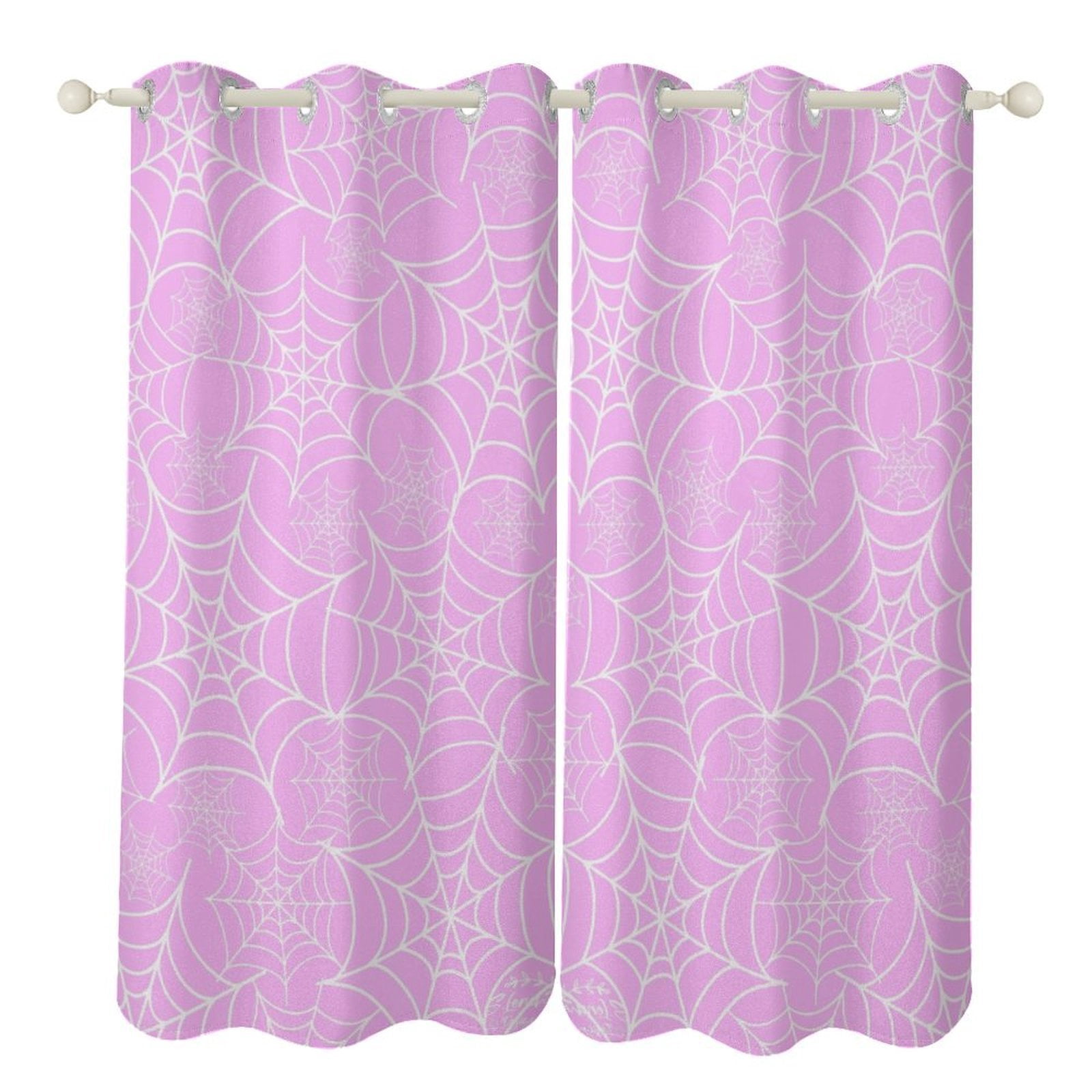 Red Spider Web Black Cartoon 2 Panels Blackout Curtains for Bedroom ...
