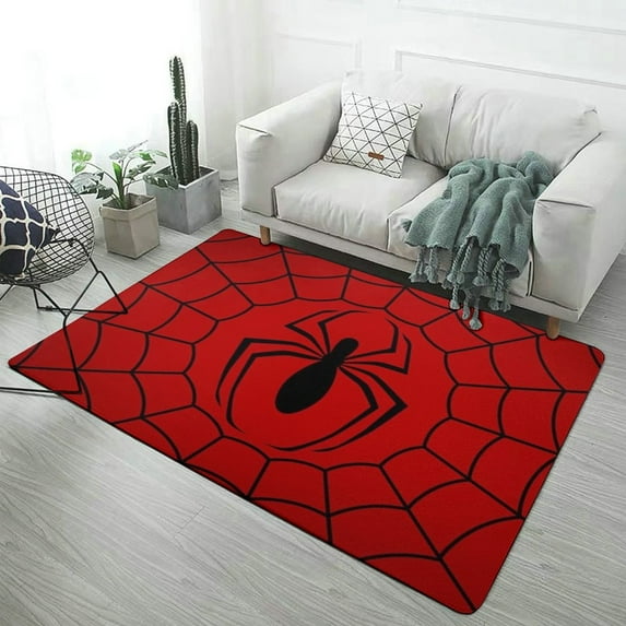Red Spider Web Black Cartoon Home Decor Living Room Carpet Non-slip ...