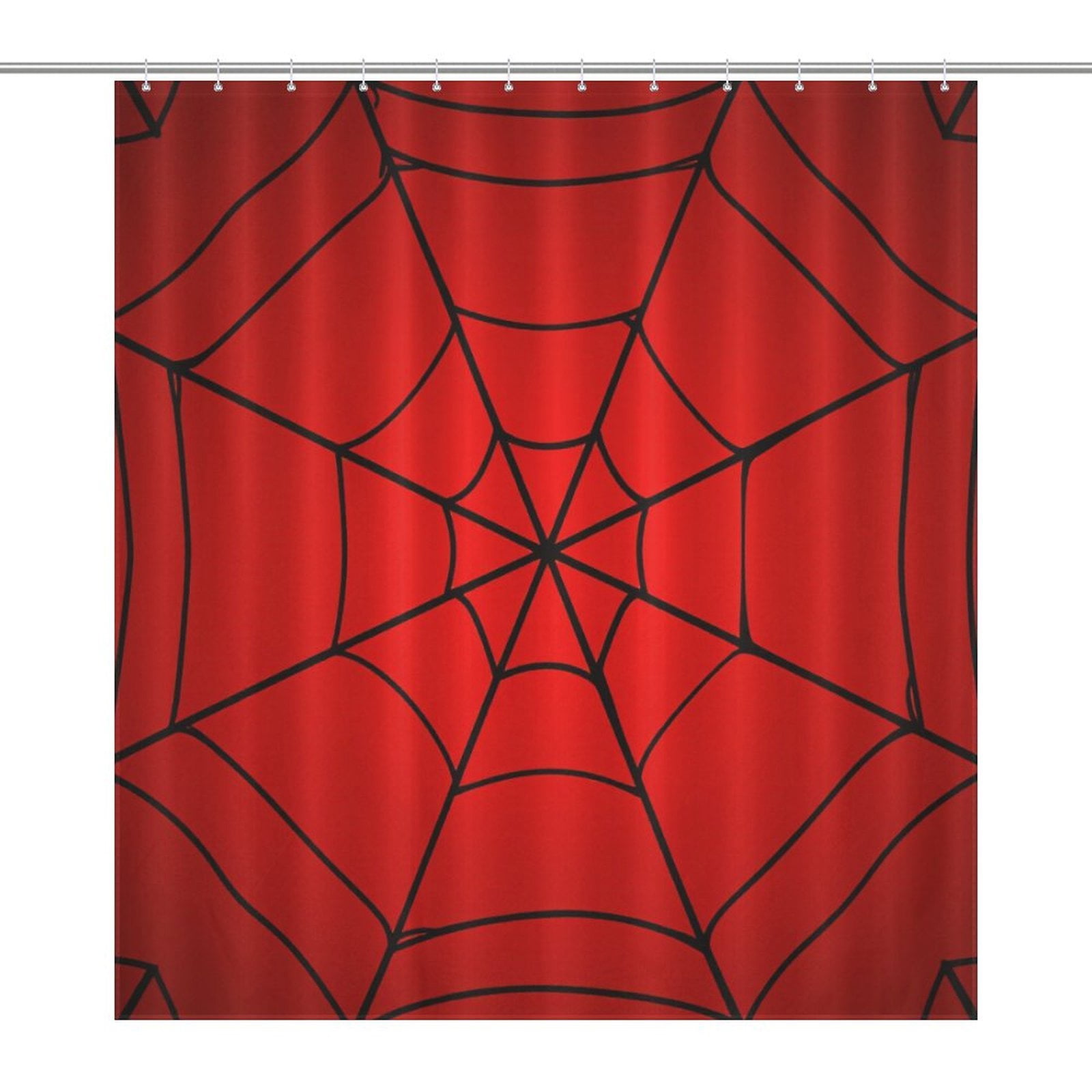 Red Spider Web Black Cartoon Shower Curtain Ornament Bathroom Curtains ...