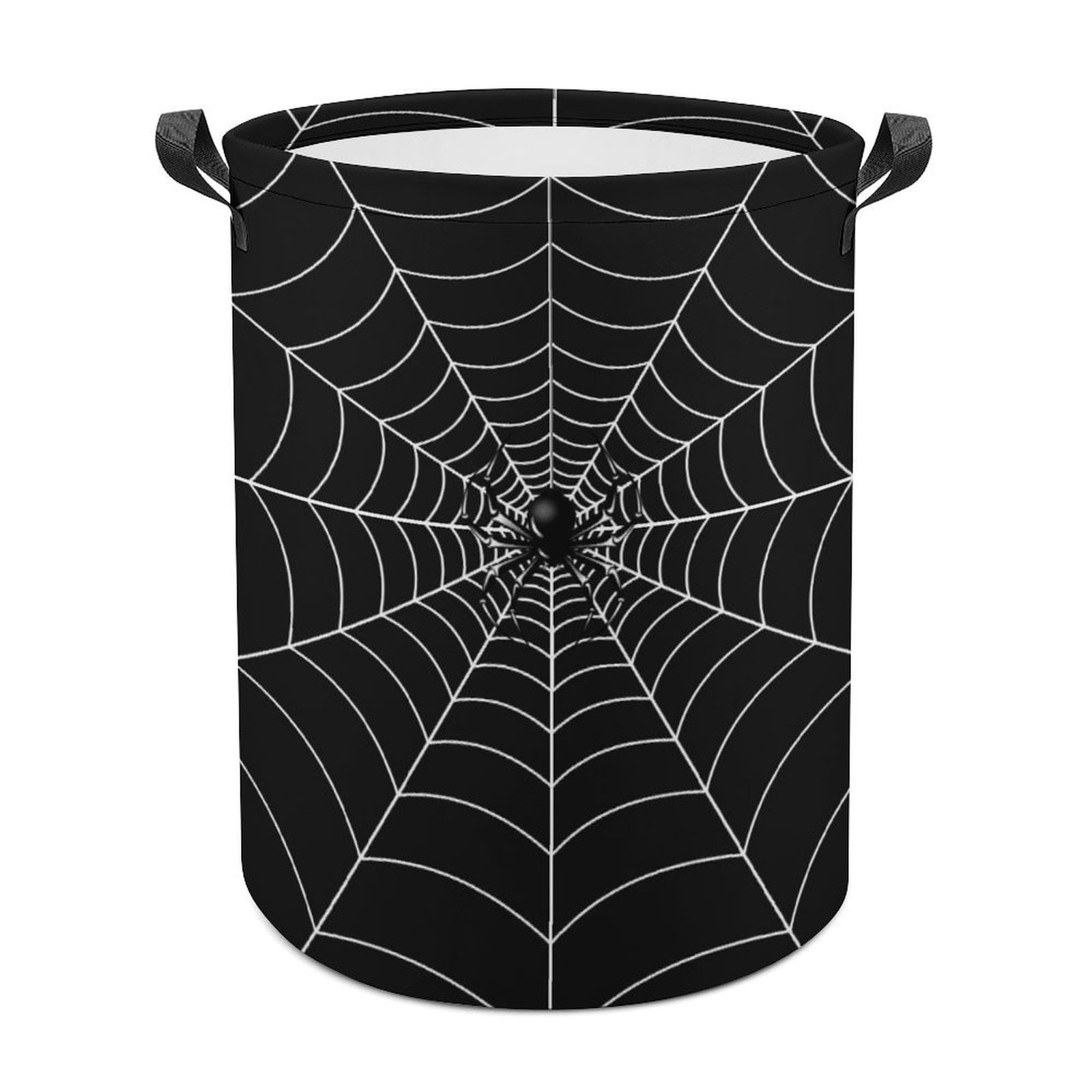 Red Spider Web Black CartoonLaundry Basket Collapsible Clothing Hamper ...