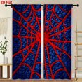 Red Spider Web Blue Background Curtain Panels, Superhero Spider Web ...