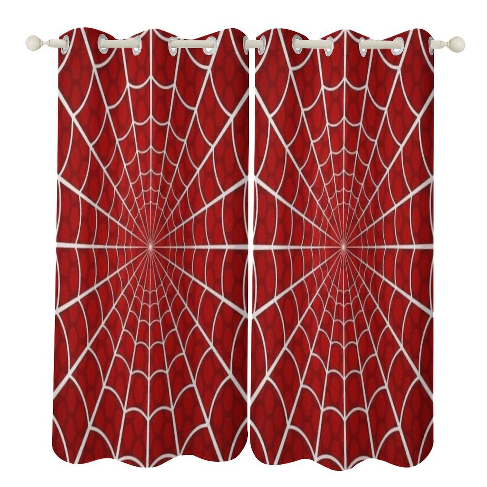 Red Spider Web Window Blackout Curtain 3d Printed Curtain Bedroom ...