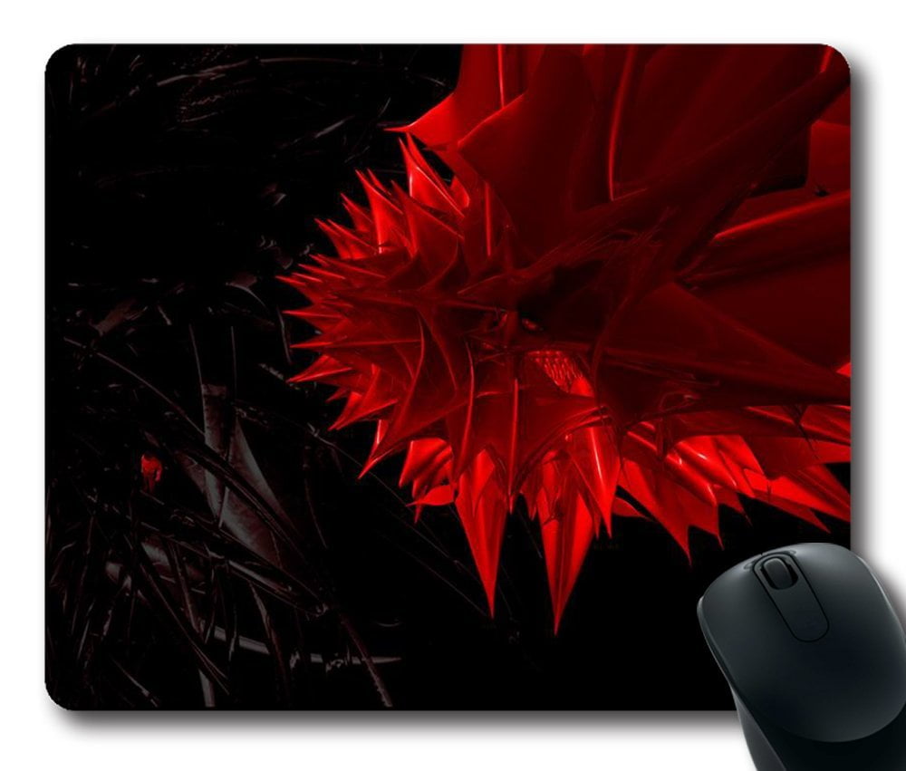 Red Spikes Abstract Black Mouse pads Gaming Mouse Pad 9.84x7.87 inches ...