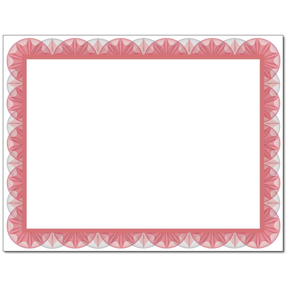 Red Spiral Laser & Inkjet Certificate Border Paper, 100 Sheet Pack ...