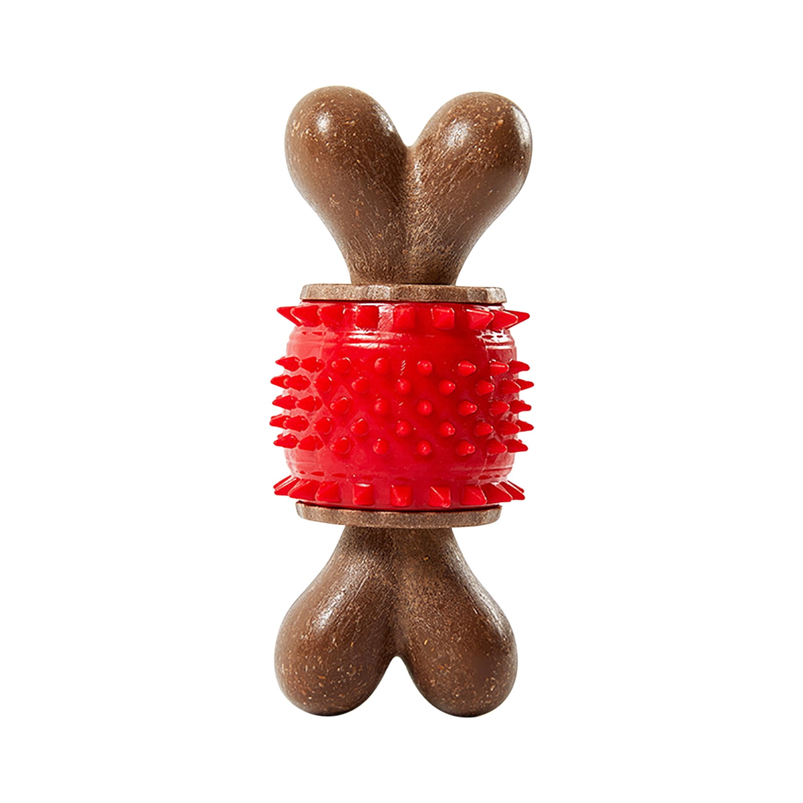 Red Splinter-Free Chew Toy For Dogs With Wooden Build For Aggressive ...
