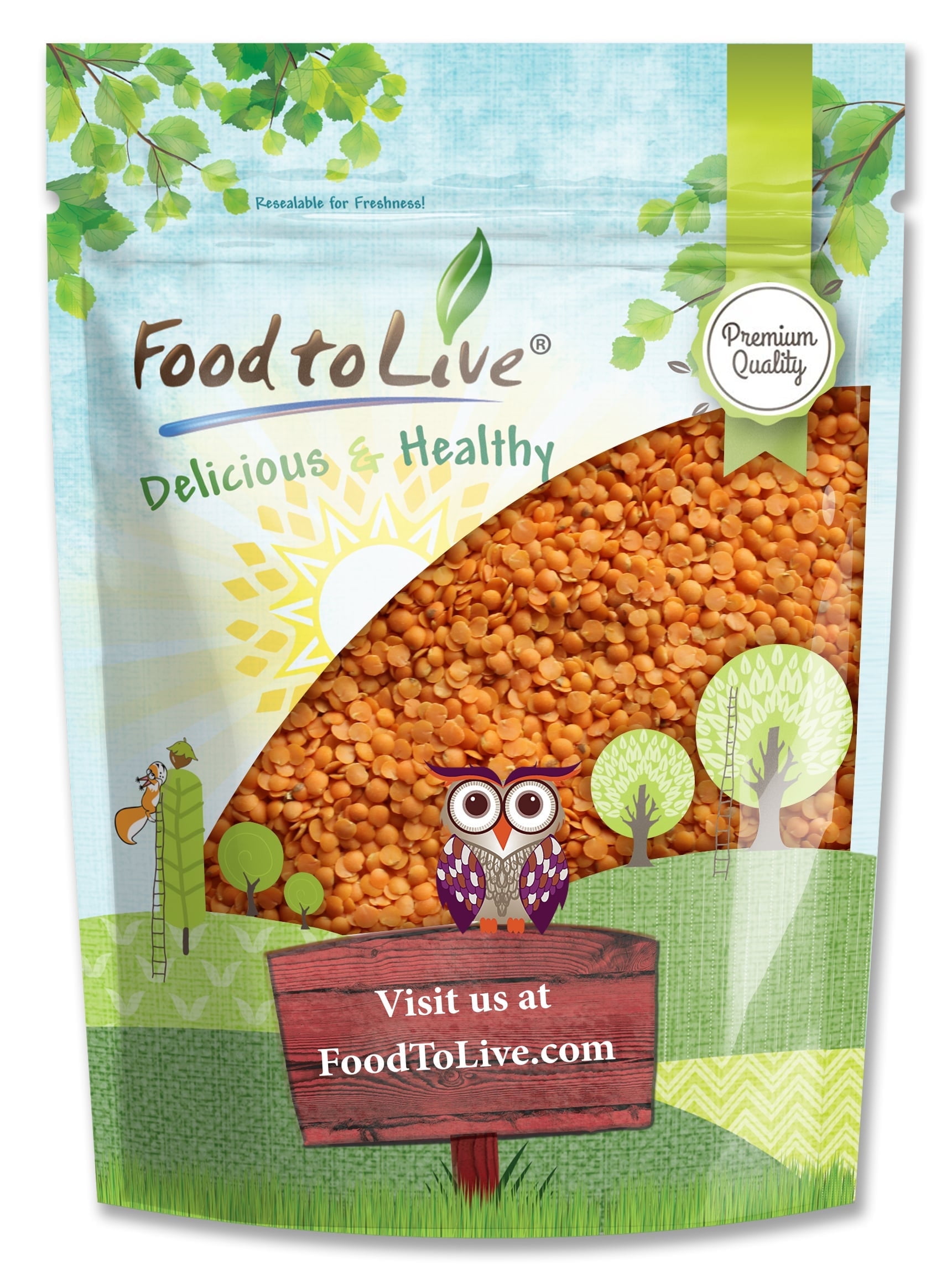 Food to Live, Red Split Lentils, 1 lb, Nutritious and Quick-Cooking ...