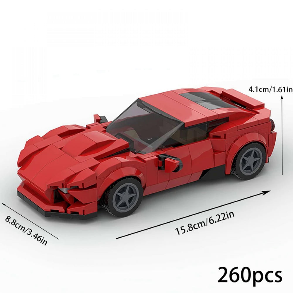 Red Sports Car MOC Building Blocks,Speed Champions Cars Toy Building ...