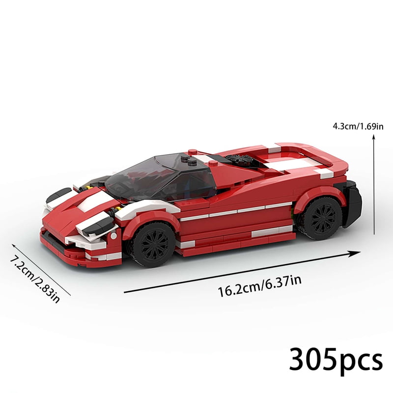 Red Sports Car MOC Building Blocks,Speed Champions Cars Toy Building ...