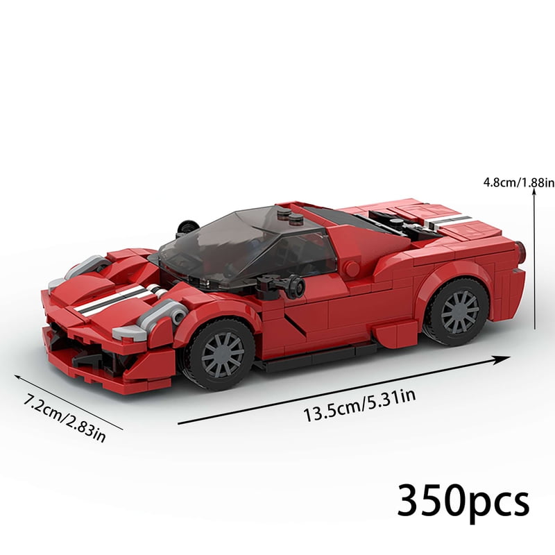 Red Sports Car MOC Building Blocks,Speed Champions Cars Toy Building ...
