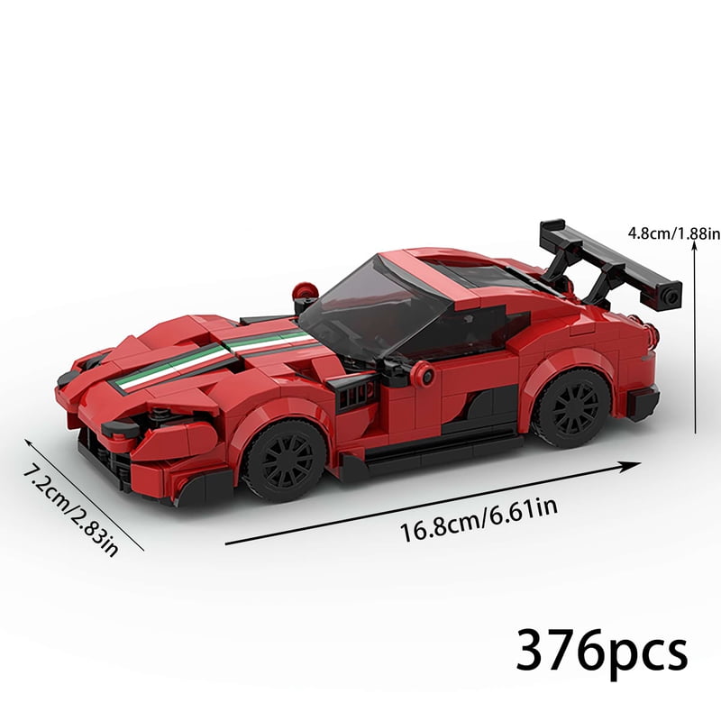 Red Sports Car MOC Building Blocks,Speed Champions Cars Toy Building ...