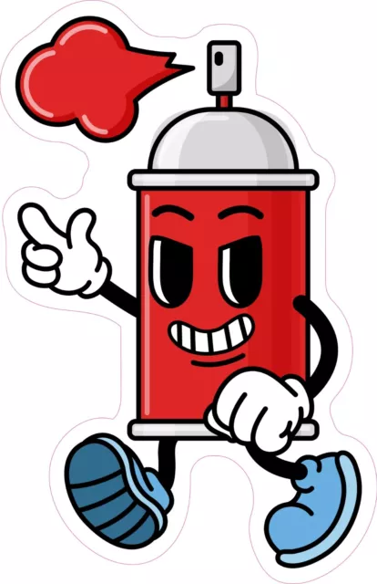 Red Spray Paint Can Man Sticker Window Decal Phone Decal Water Bottle ...