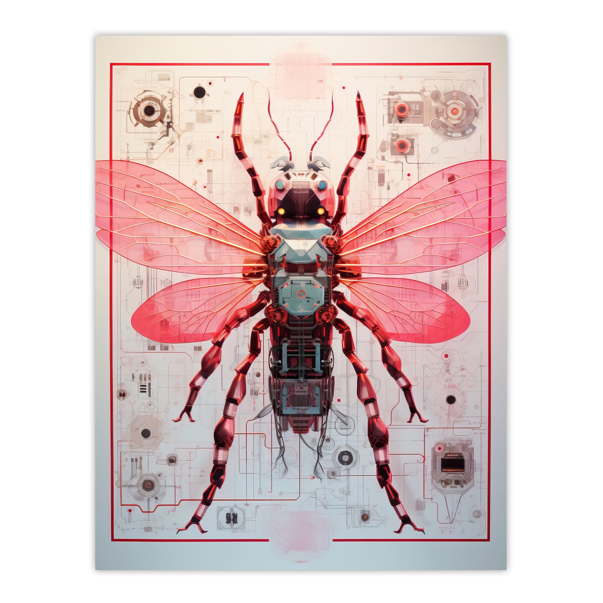 Red Spy Flycam Robot Hybrid Secret Military Schematic Blueprint ...