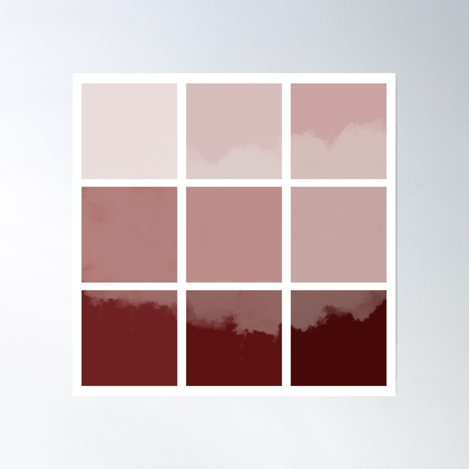 Red Squares Design Poster Wall Art, Modern Wall Decor, 30x30 UNFRAMED ...