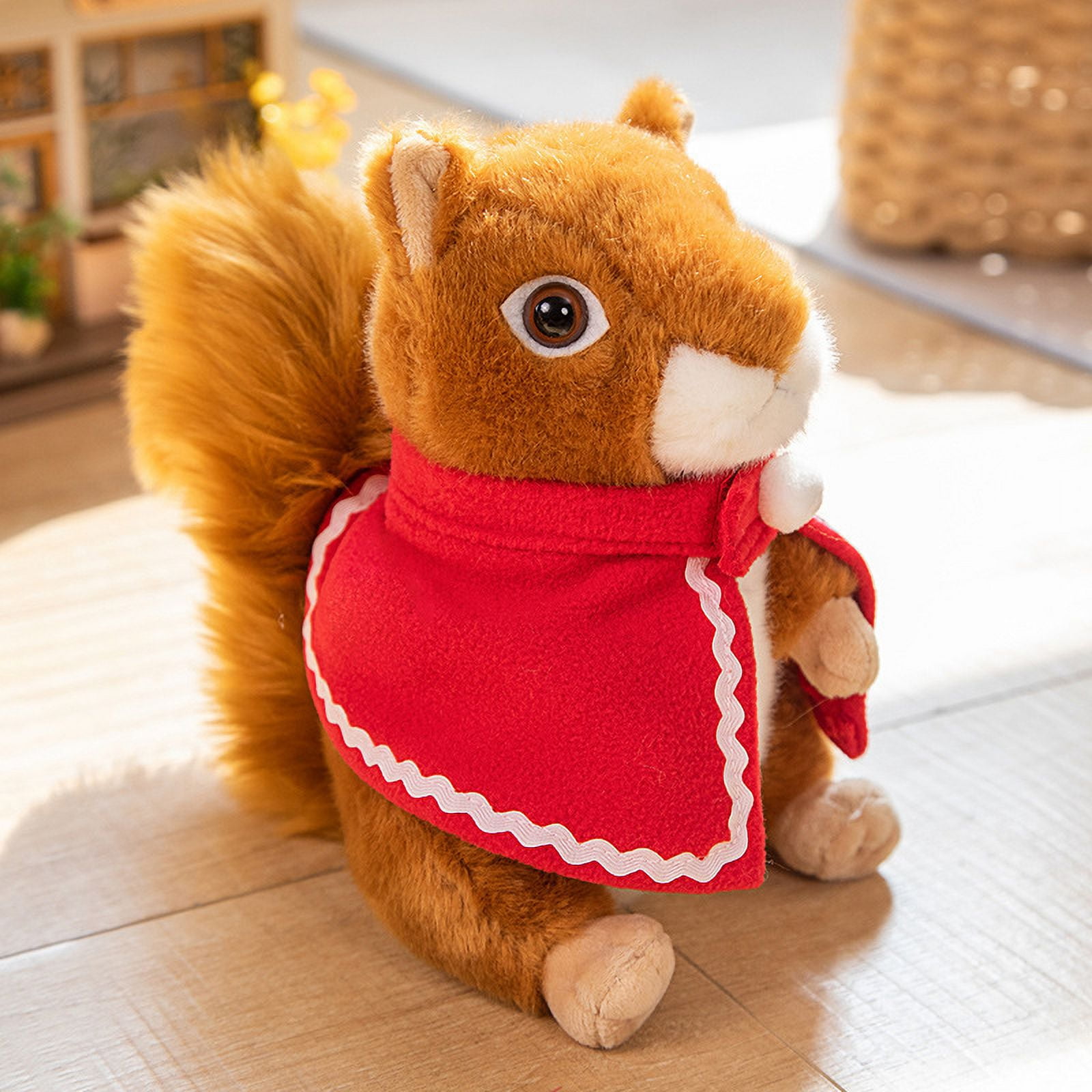 Red Squirrel Plush Toy Squirrel Stuffed Animal Decor Lifelike Detail ...