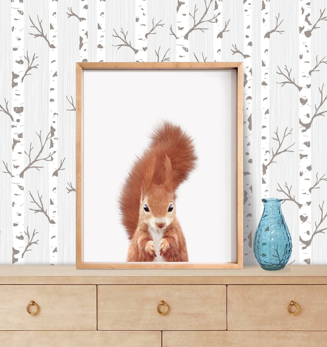 Red Squirrel Poster, Woodland Animals Nursery, Poster Art, Baby Room ...