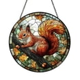 Red Squirrel with Acorn Tree Stained Glass Style Suncatcher – Nature ...
