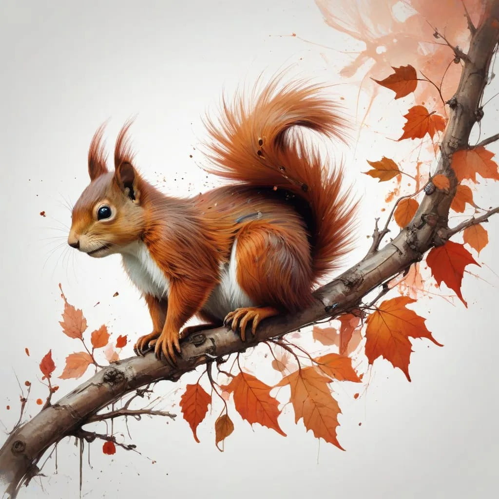 Red Squirrels on Autumn branches 500 adult wooden puzzles - Stress ...