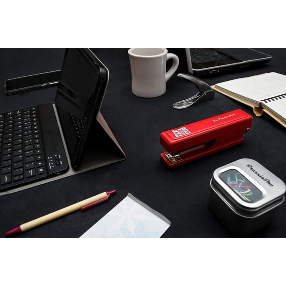 Red Stapler with Built-in Staple Remover, 2-25 Sheets, Includes 1,250 ...