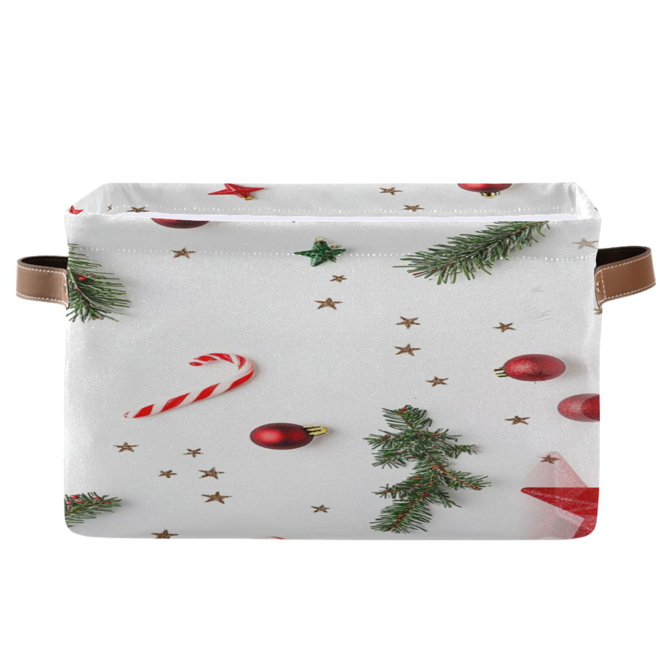 Red Star and Candy Foldable Storage Basket,Canvas Fabric Foldable ...