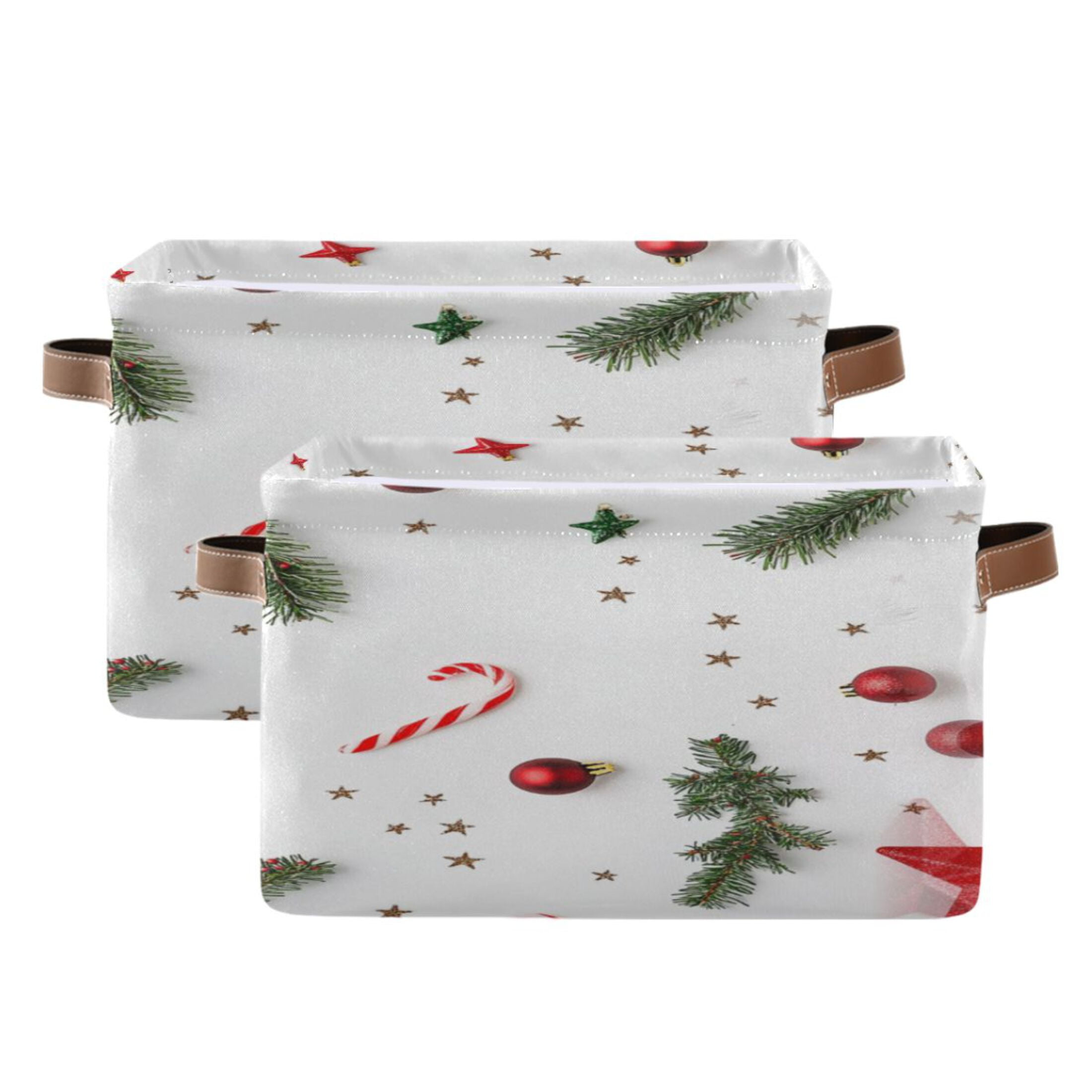 Red Star and Candy Foldable Storage Basket,Canvas Fabric Foldable ...