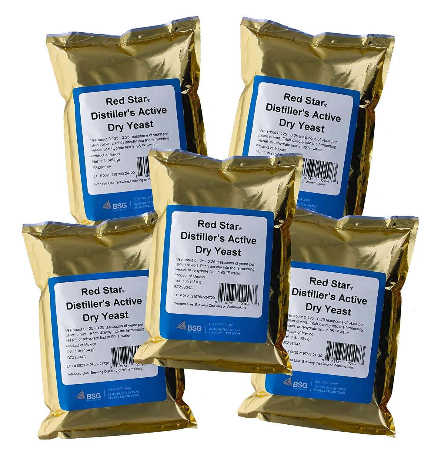 Red Star DADY Distiller's Yeast Powder (5-Pack) for High Alcohol Fermentation - Walmart.com