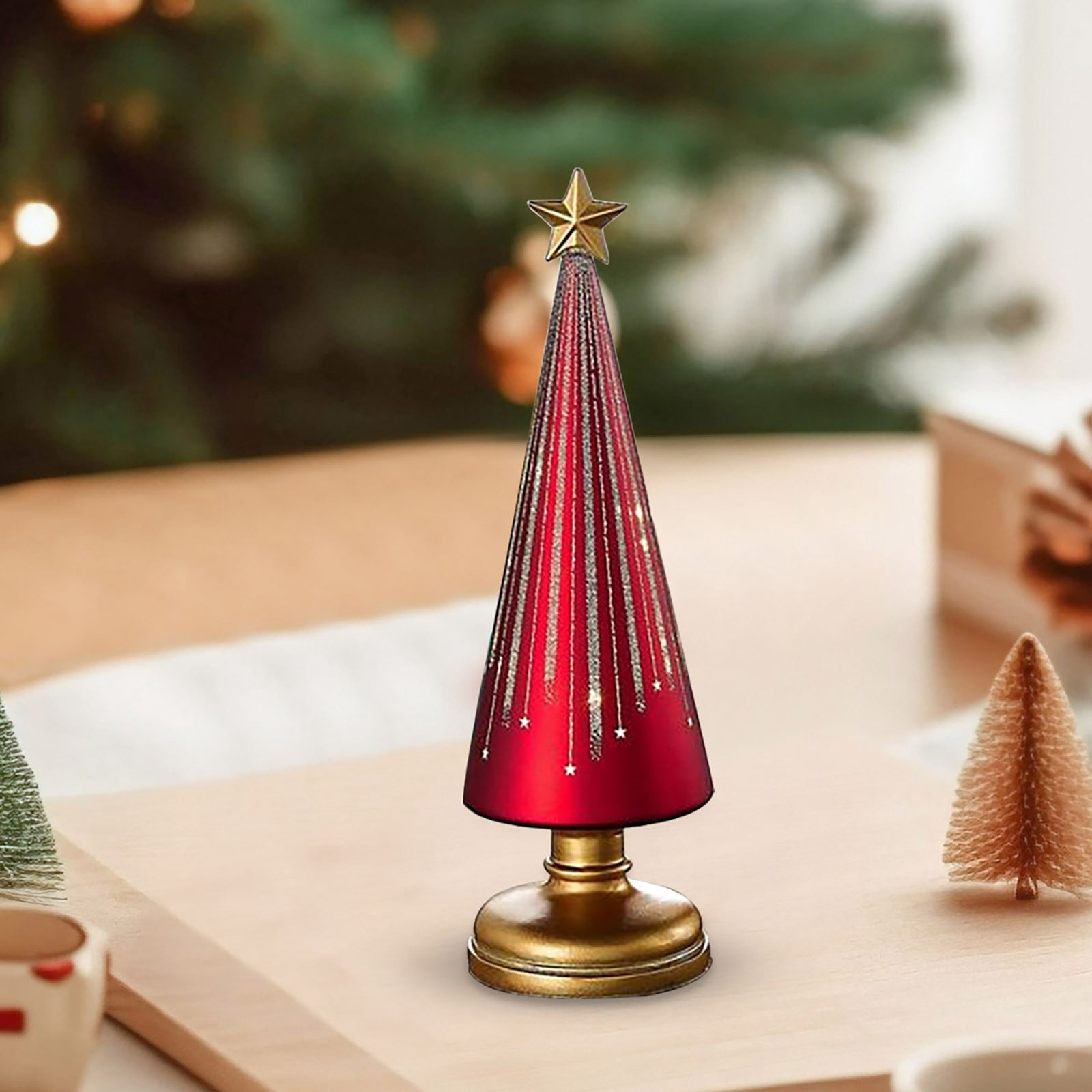 Red Starry Night Christmas Tree Ornaments 20Cm,1X Red Starry Night ...