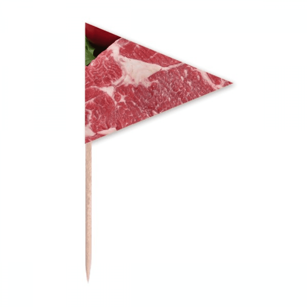 Red Steak Raw Meat Food Texture Toothpick Triangle Cupcake Toppers Flag ...