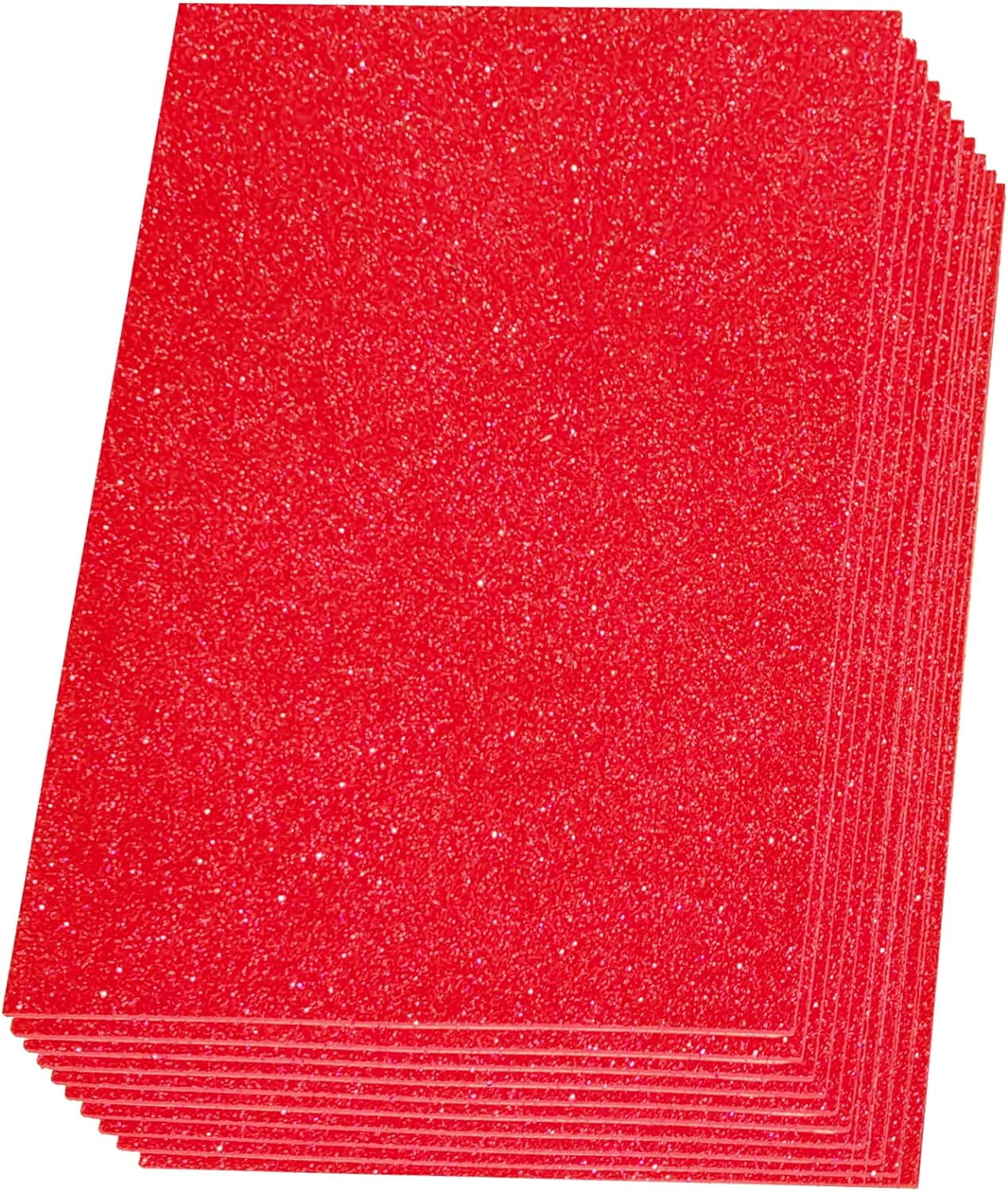 Red Sticky Glitter Foam Sheets for Craft, 10 Packs Thick Self-Adhesive ...