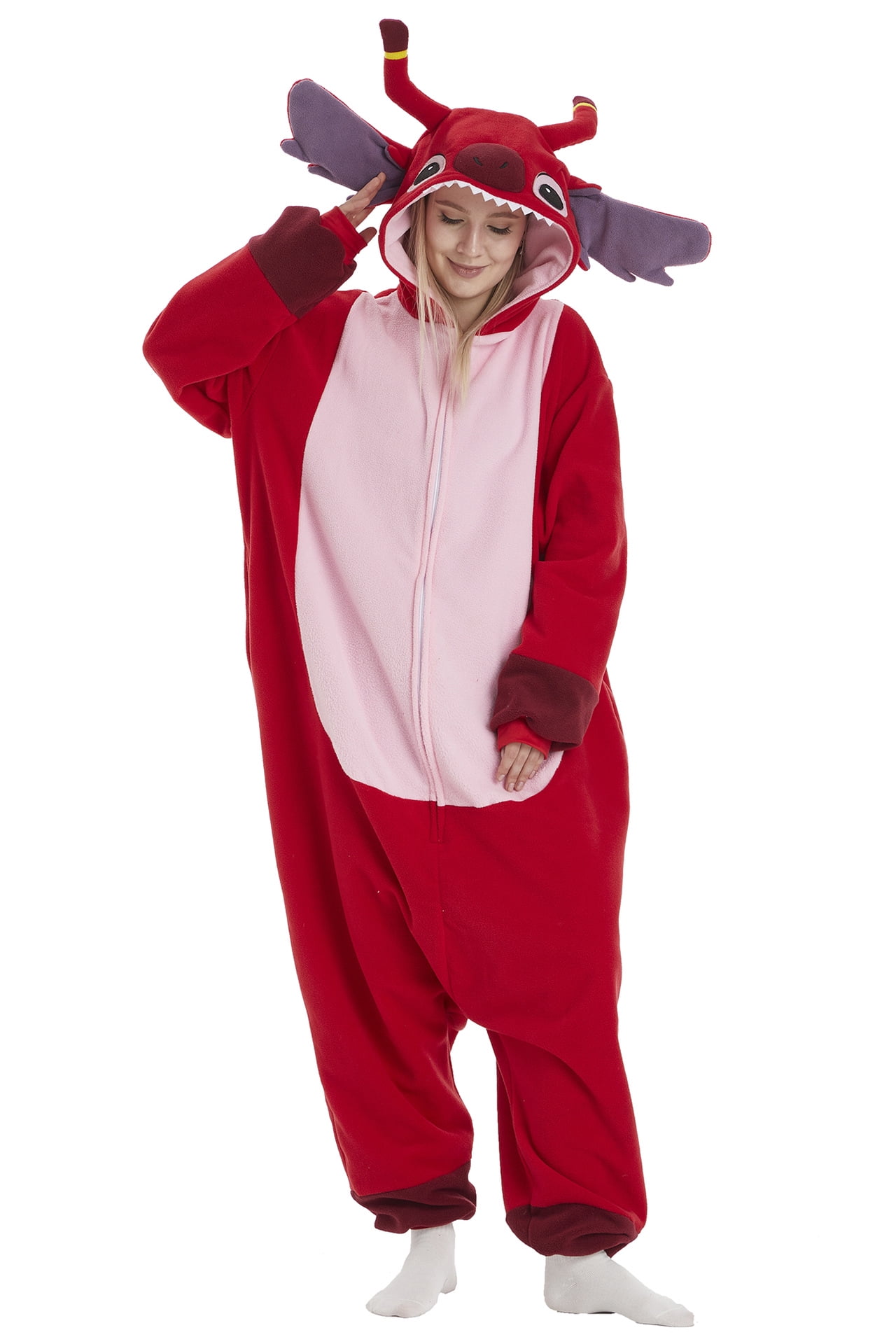 Red Stitch Leroy Pajamas Onesie for Adult Women Cartoon Animal Loose ...