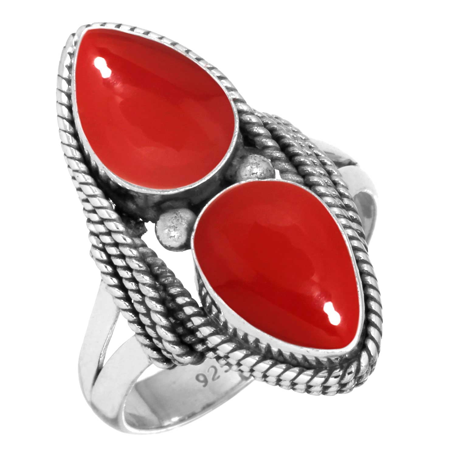 Red Stone Women Jewelry 925 Sterling Silver Ring - Walmart.com