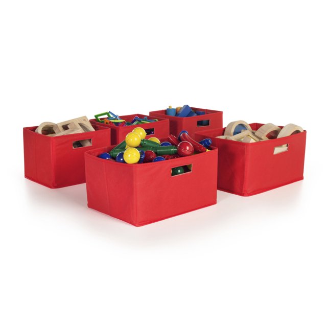 Red Storage Bins - Set of 5 - Walmart.com