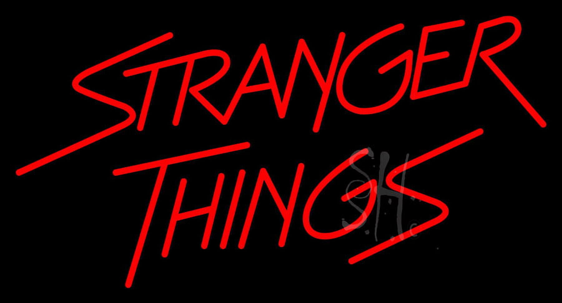 Red Stranger Things Logo LED Neon Sign 13 x 24 - inches, Black Square ...
