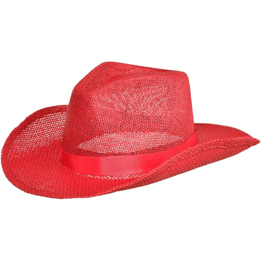 Red Straw Cowboy Hat Adult Size - Walmart.com
