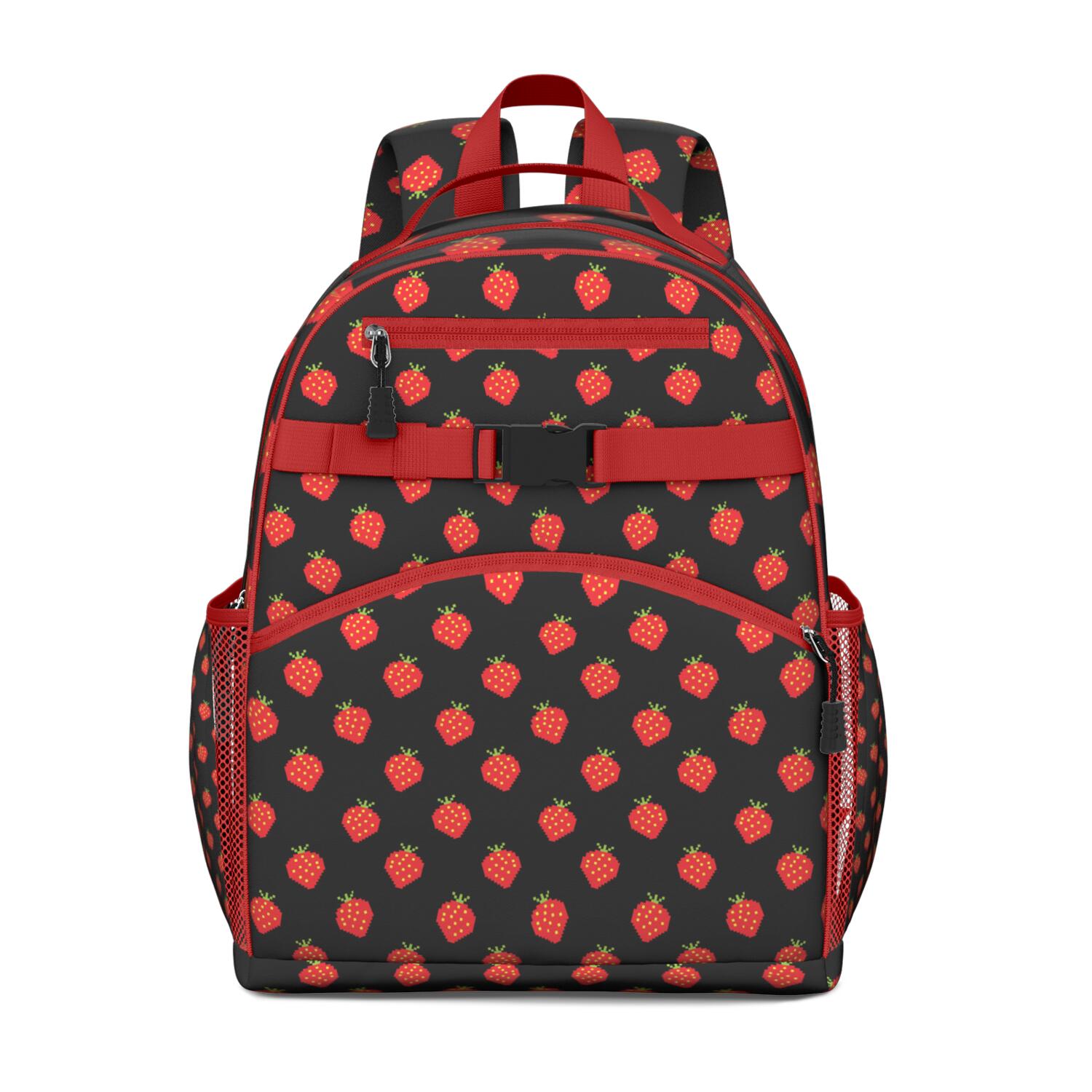 Red Strawberry Backpack - Sweet Kawaii Design with Spacious Main ...