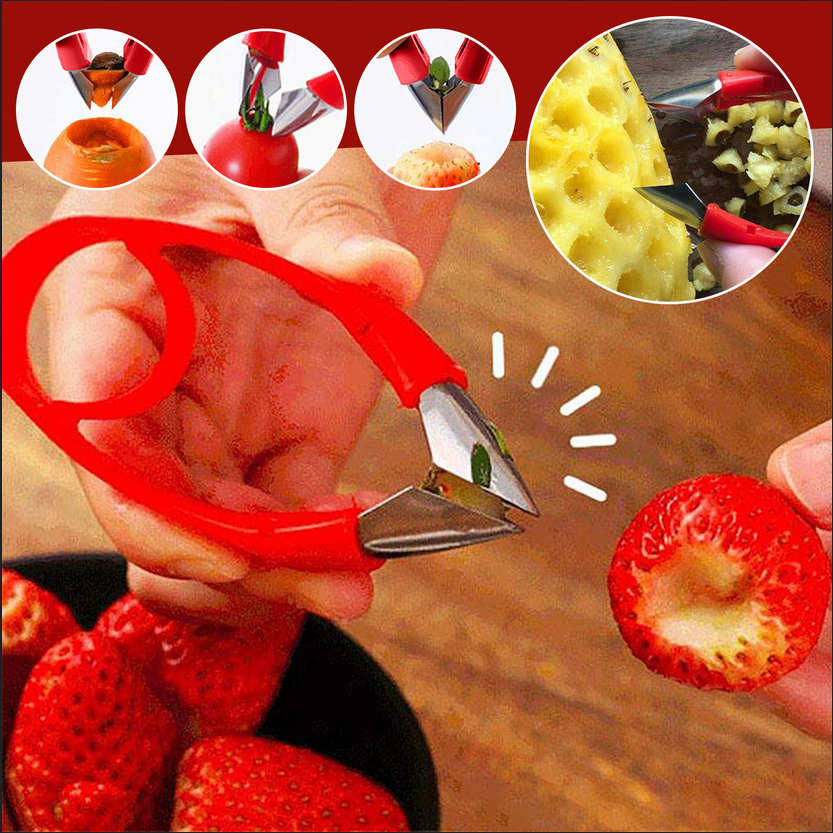 Red Strawberry Huller Stem Remover, Potato Corer, Pineapple Corer ...