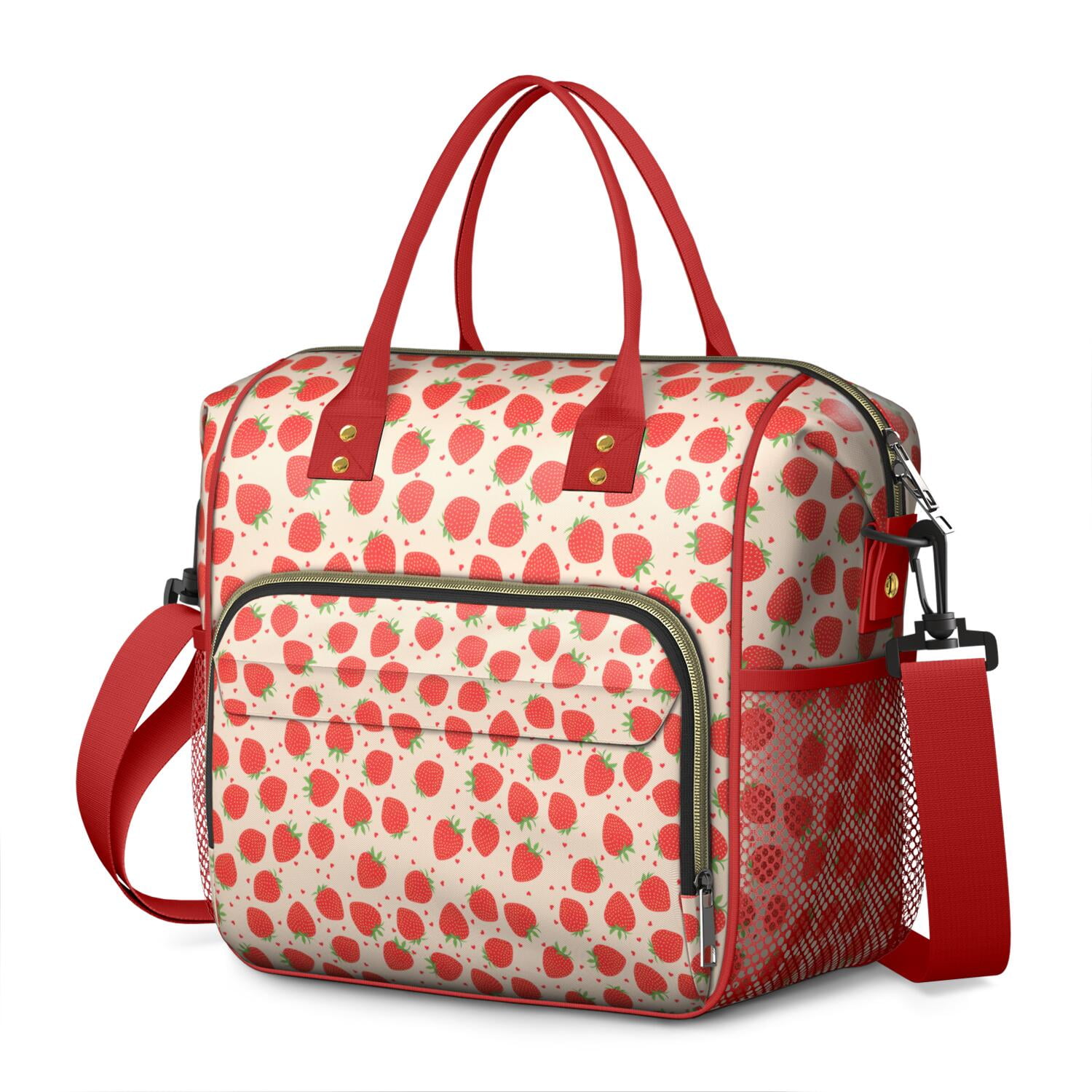 Red Strawberry Kawaii Lunch Tote - Leakproof Thermal Insulated Bag for ...