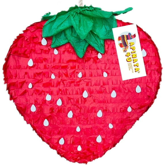 Red Strawberry Pinata 19" Red color Strawberry Themed Happy Birthday ...