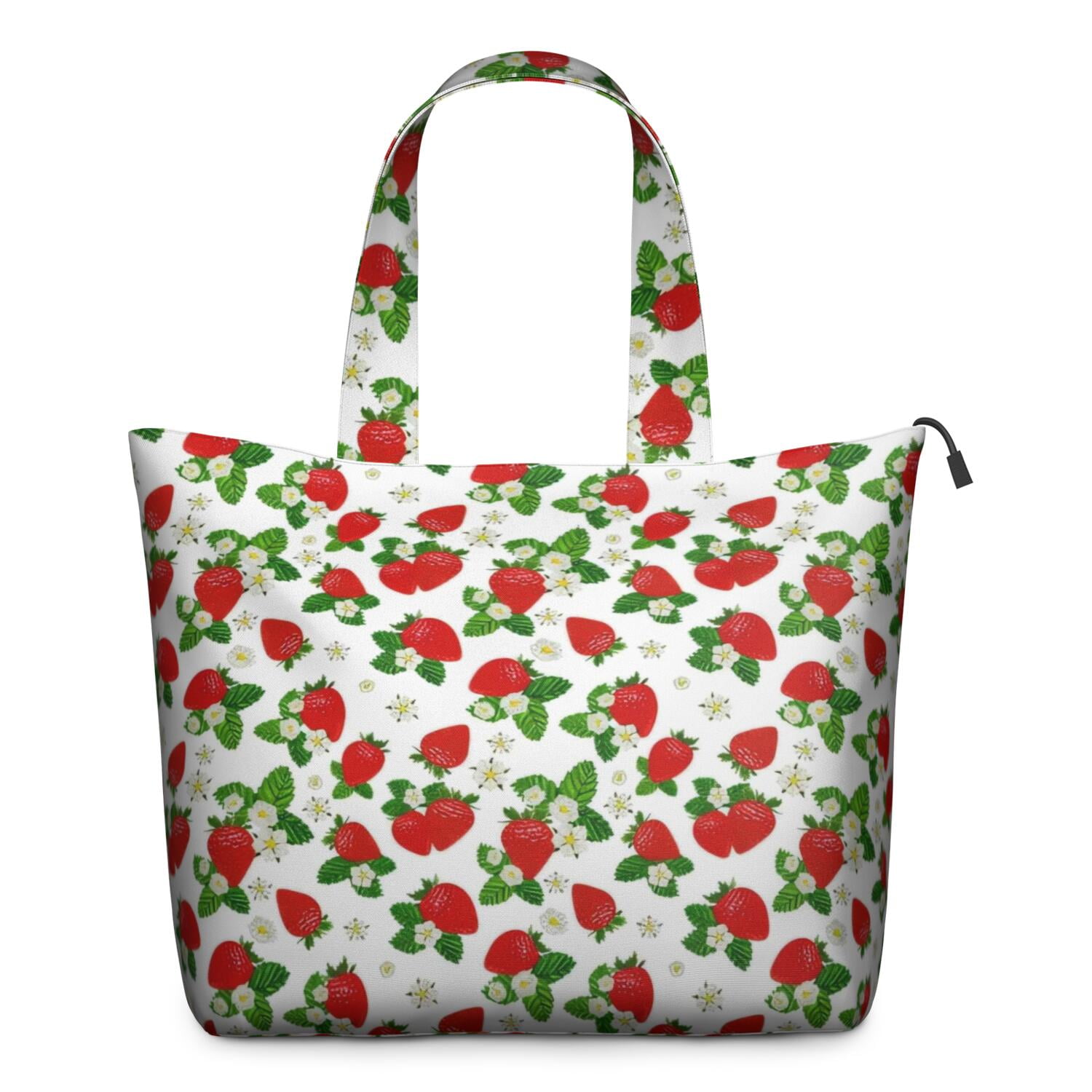 Red Strawberry Plants Fruit Flower Leaf Travel Tote Bags for Women ...