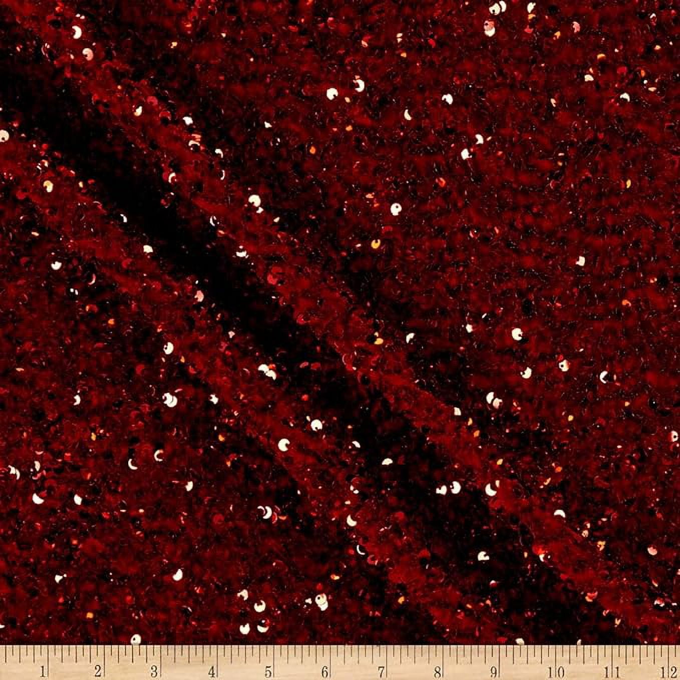 Red Stretch Velvet Sequin Fabric, Glitter Spandex Material – Ideal for ...