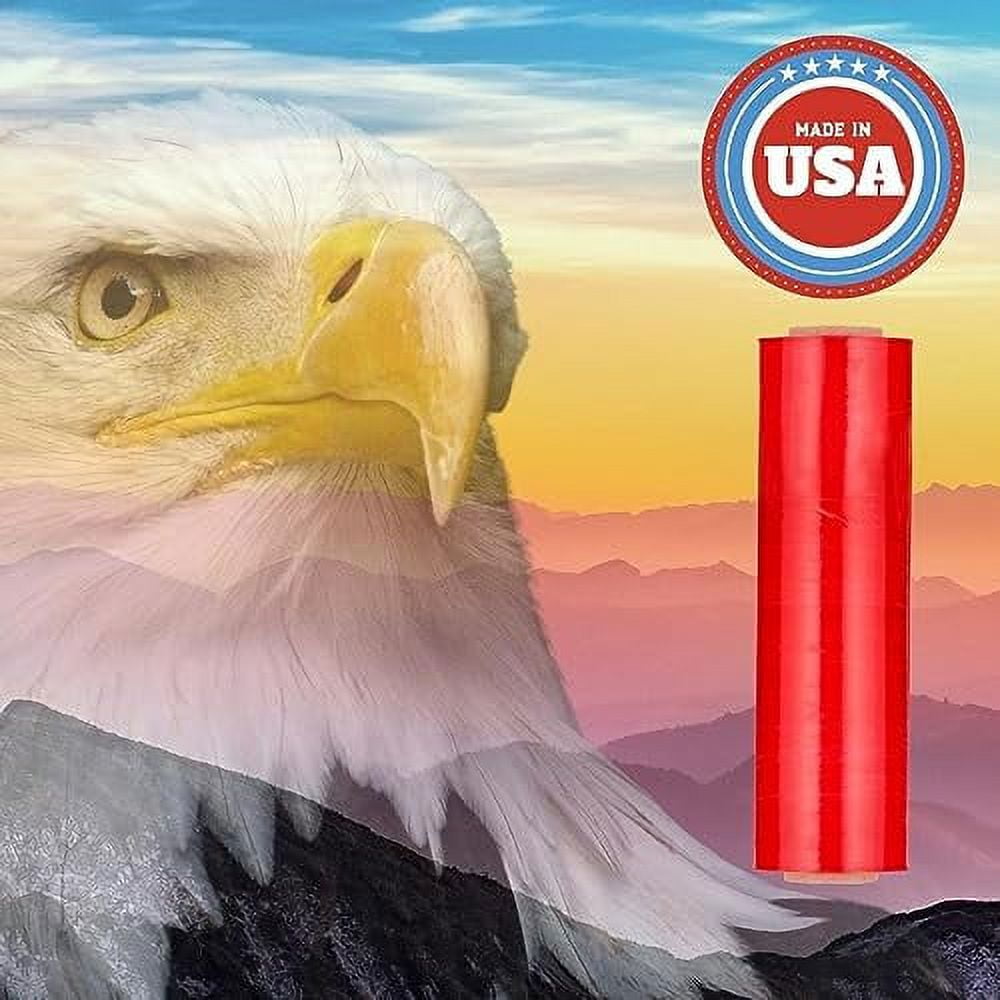 Red Stretch Wrap for moving, 4 Pack of 15 Inch x 1500 Feet, Cast Hand ...