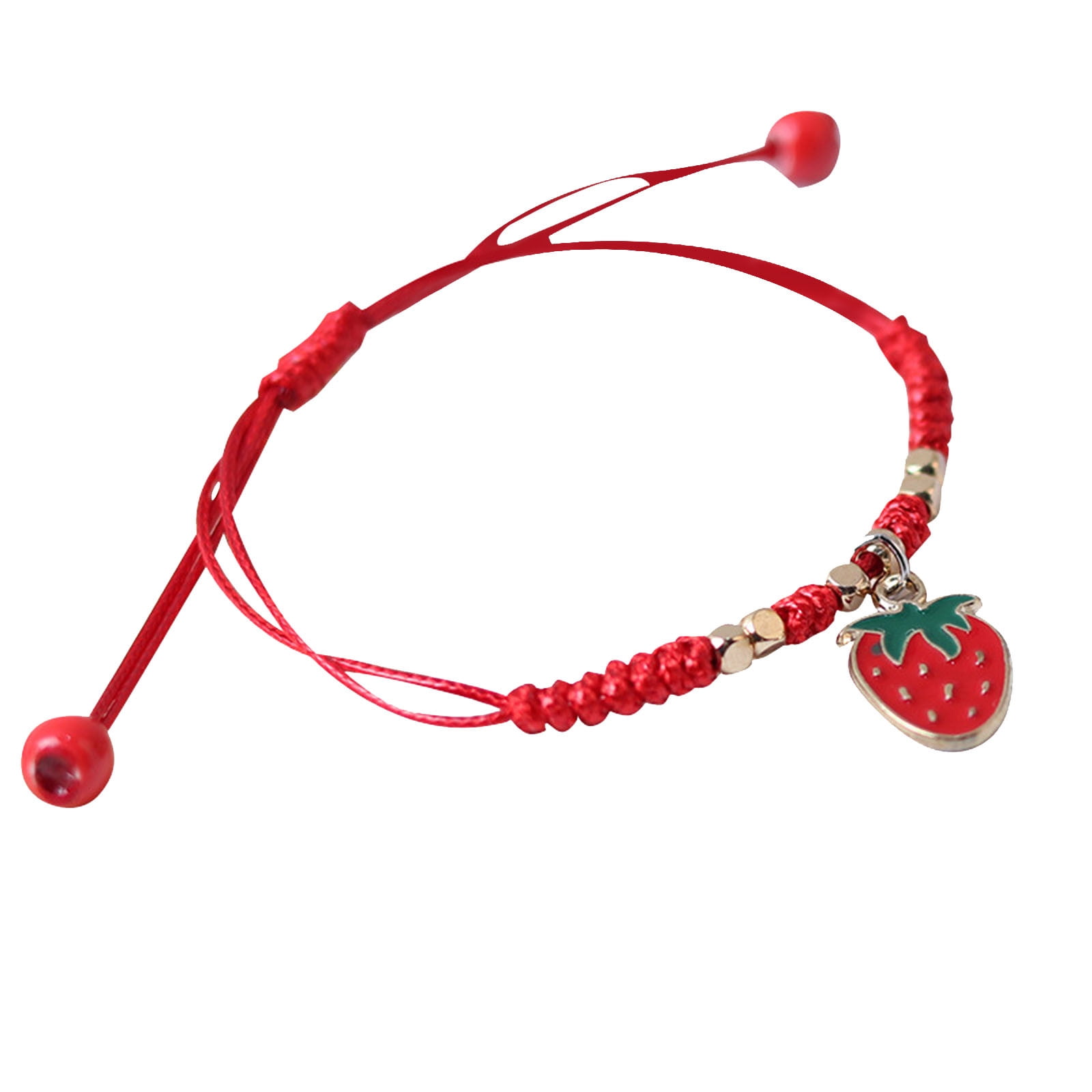 Red String Couple Bracelet Female Diy Strawberry Cherry Hand String ...