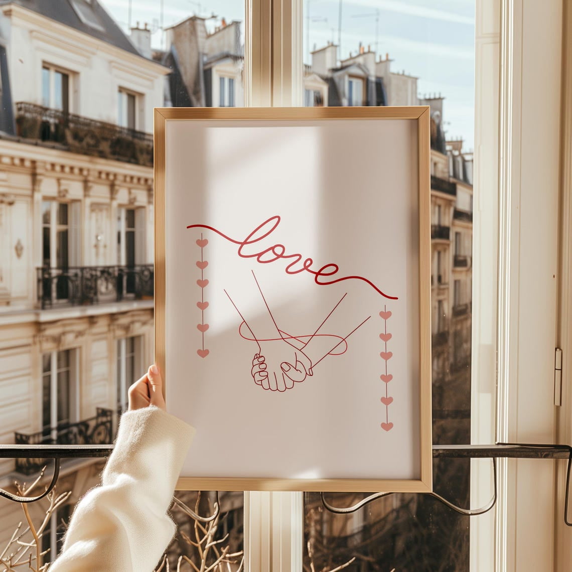 Red String Of Fate Wall Art, Holding Hands Print, Symbolic Love Gift ...